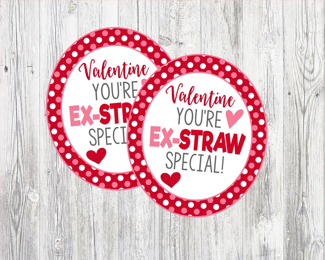 Printable Ex-straw Special Valentine's Day Tags for Pair - Etsy Ireland