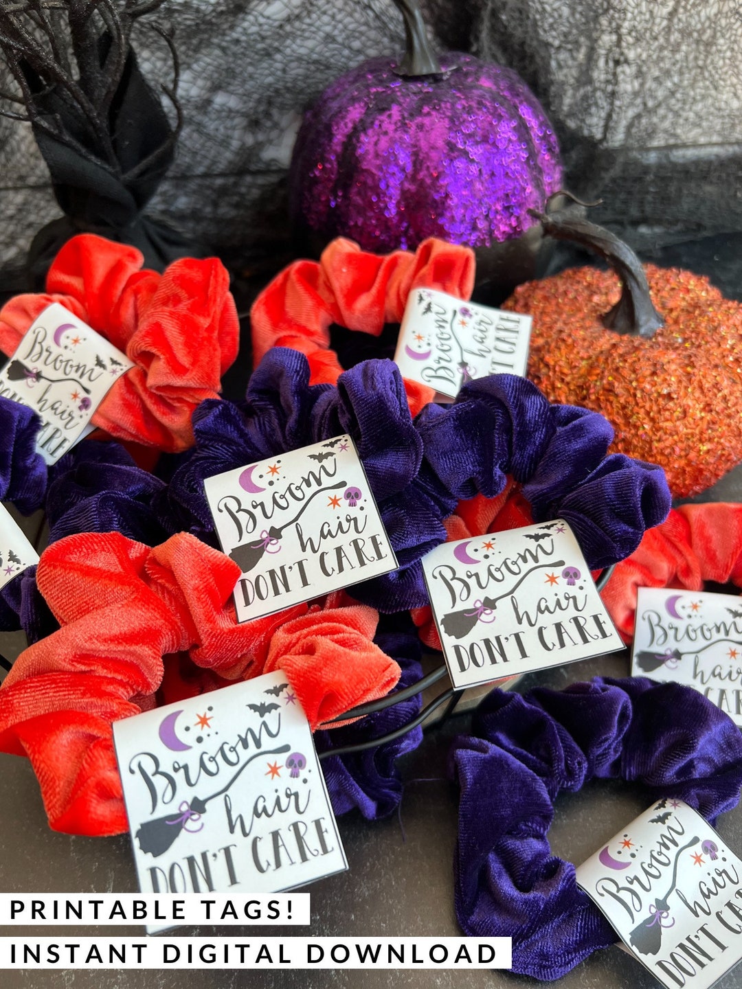 Printable Broom Hair Don't Care Witch Tag to Pair With Hair Tie ...