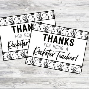 Printable Thanks for Being A Rockstar Teacher Tag. Teacher Appreciation ...