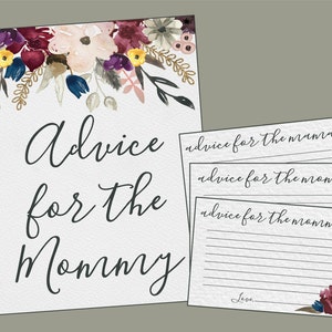 Advice for Mommy Baby Shower Game. Baby Shower Activity for Fall Baby ...