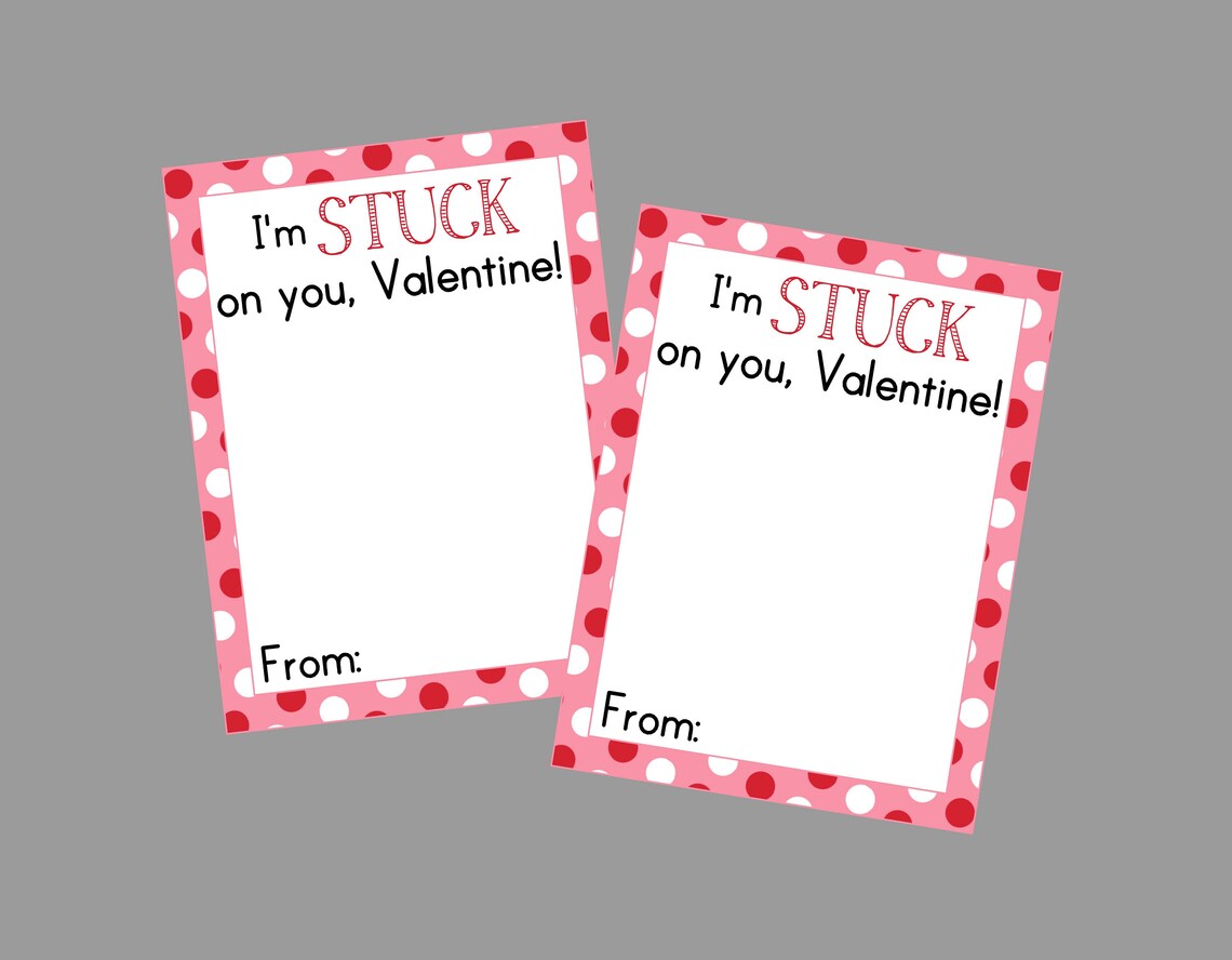 I'm STUCK on You Valentine Printable Valentine's Day | Etsy