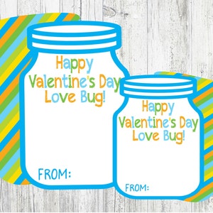 Love Bug Valentine's Day Cards. Love Bug Jar Valentine Cards. Instant ...