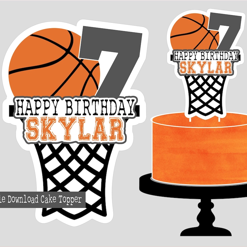 Basketball Cake Topper - Etsy