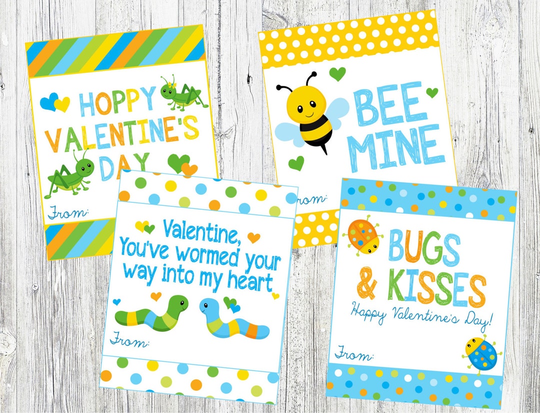BUGS Valentine's Day Cards. Bugs & Kisses, BEE Mine, Wormed Your Way ...