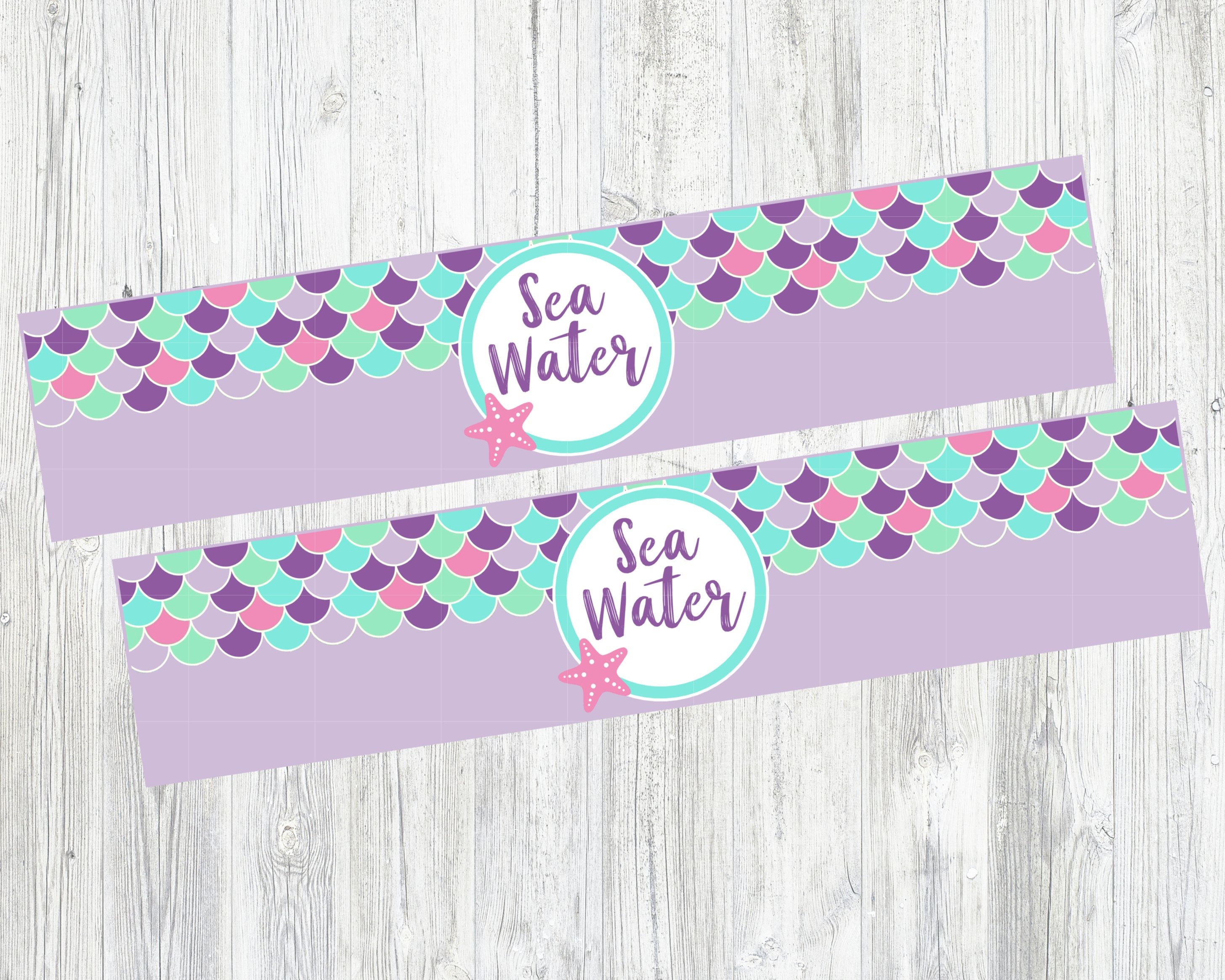 Mermaid Water Bottle Labels. Sea Water Bottle Labels. Instant - Etsy ...