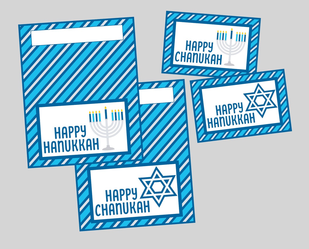 Hanukkah Gift Tags and Bag Toppers. Chanukah, Hanukkah Treat Tags and ...