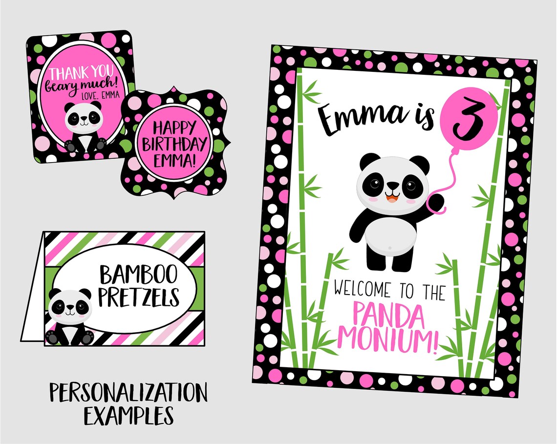 Panda Party Printable Decoration Package. It's Panda-monium! Let's ...