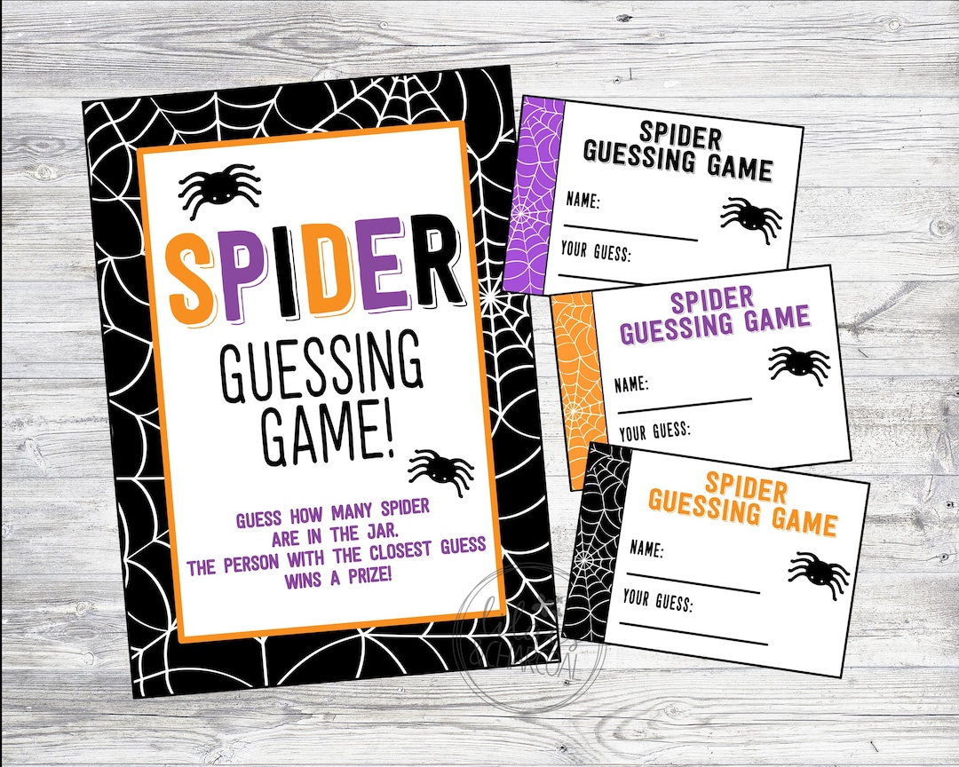 Printable Halloween Spider Guessing Game. Guess How Many Spiders ...