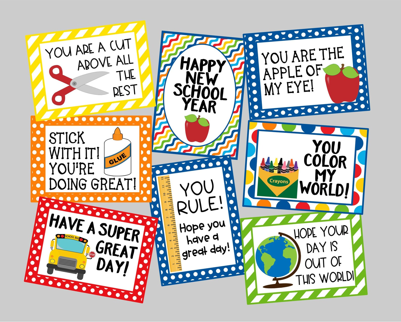 Back to School Lunch Box Notes. Printable School Lunch Nox | Etsy