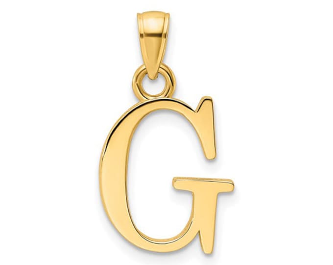 Solid Gold Initial Pendant Letter G - Etsy