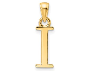 Letter I Pendant Solid Gold 14k, Pendant I, Pendant Letter, Gift Idea ...