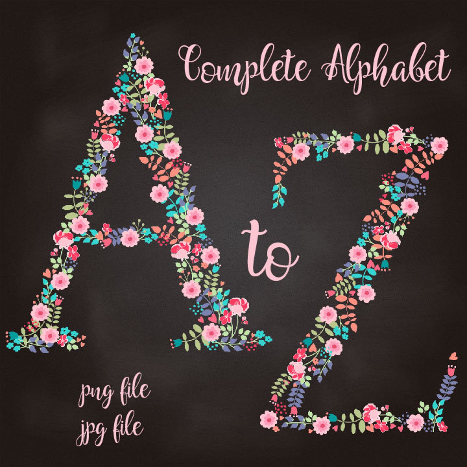 Alphabet Clipart & Vector. Floral Monogram Clip Art, Floral Alphabet ...