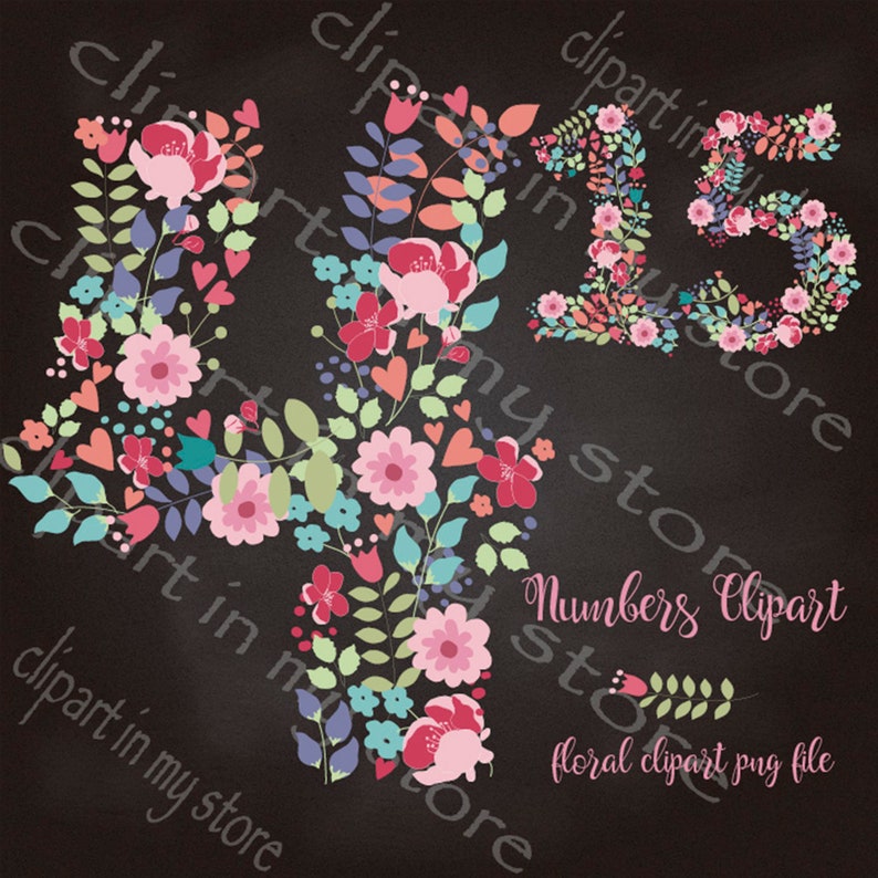 Flowers Clipart Numbers Clipart Flora 10. Flowers Floral Vector ...