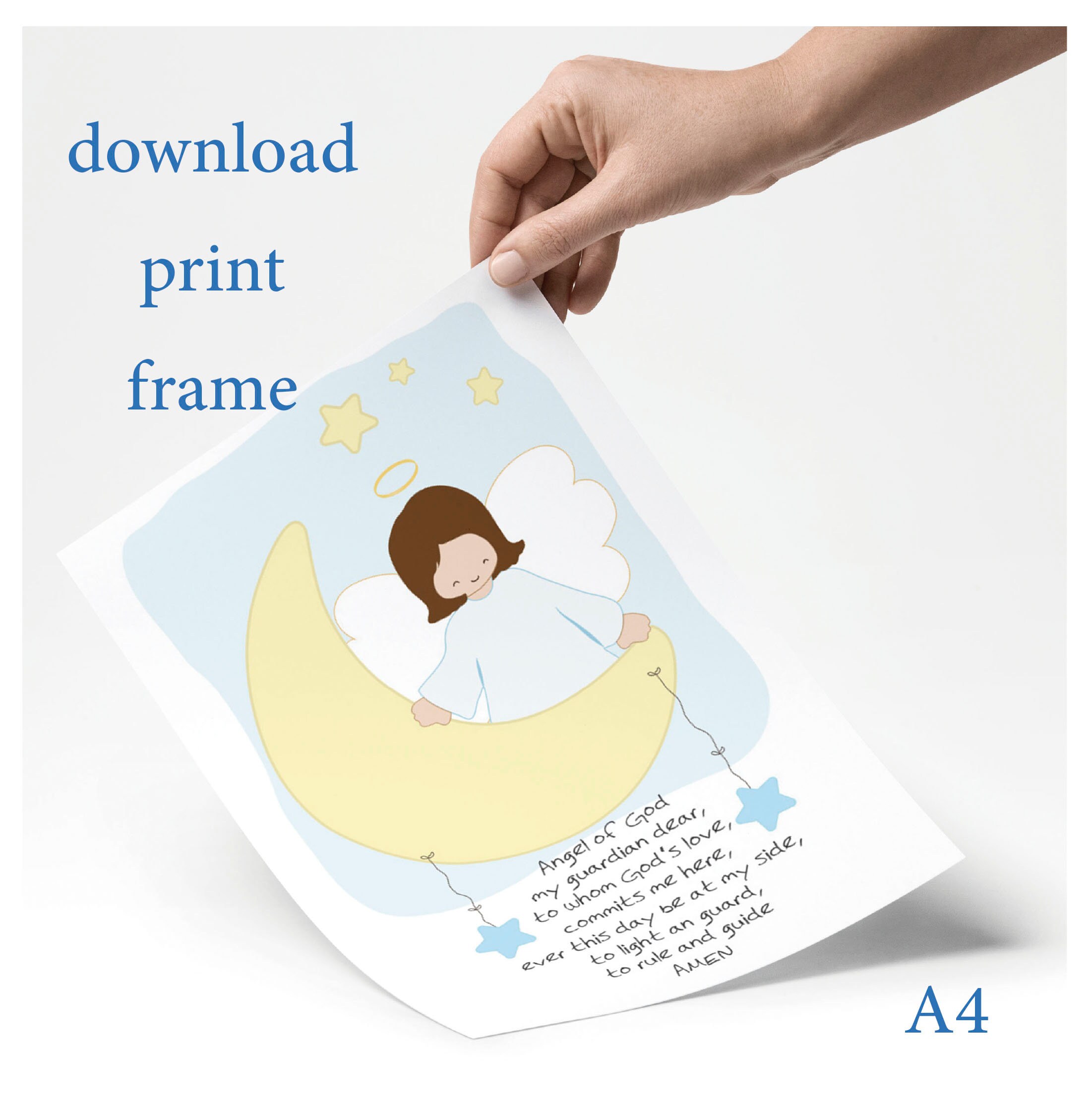 Guardian Angel Prayer Digital Download, Angel Printable Wall Art ...