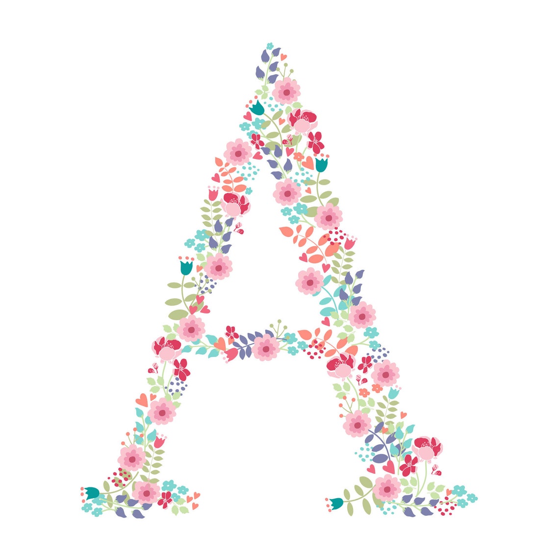 Alphabet Clipart & Vector. Floral Monogram Clip Art, Floral Alphabet ...