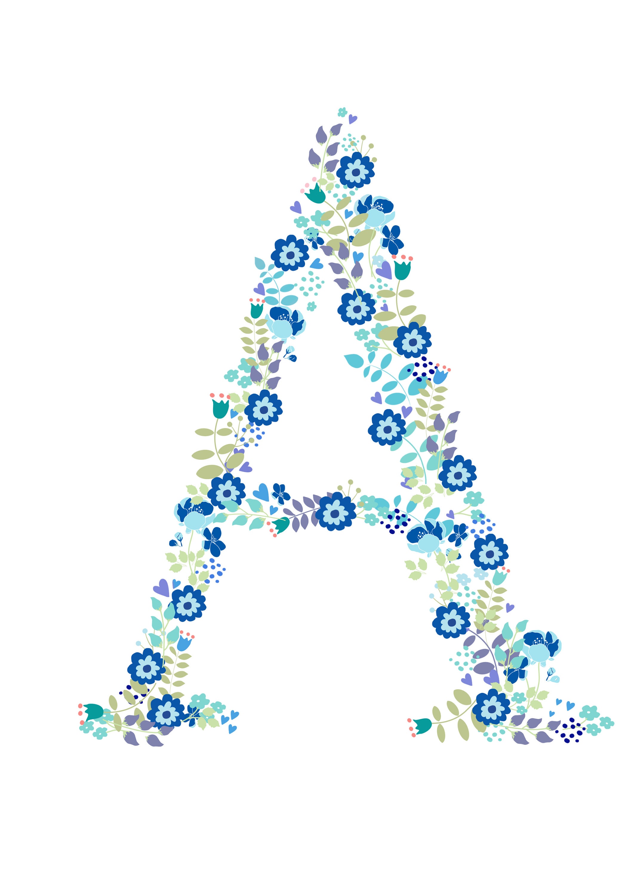 Alphabet Clipart & Vector. Floral Monogram Clip Art, Floral Alphabet ...