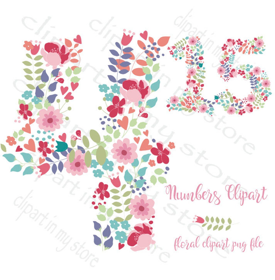 Flowers Clipart Numbers Clipart Flora 10. Flowers Floral Vector ...