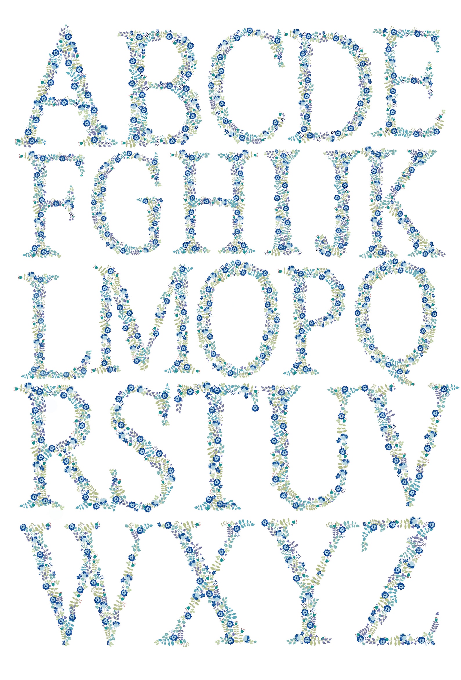 Alphabet Clipart & Vector. Floral Monogram Clip Art, Floral Alphabet ...