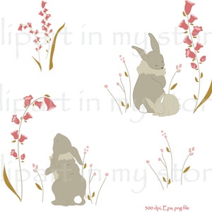 Bunny Clipart, Spring Clipart. 300 Dpi,jpg, Png Files - Etsy