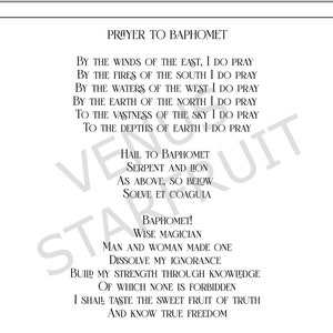 Prayer to Baphomet by Venus Starfruit: 3 Printable Pdfs and Devotional ...