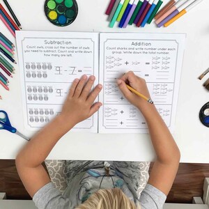 Math BUNDLE Printable Pre-k Kindergarten Worksheets Workbook Addition ...