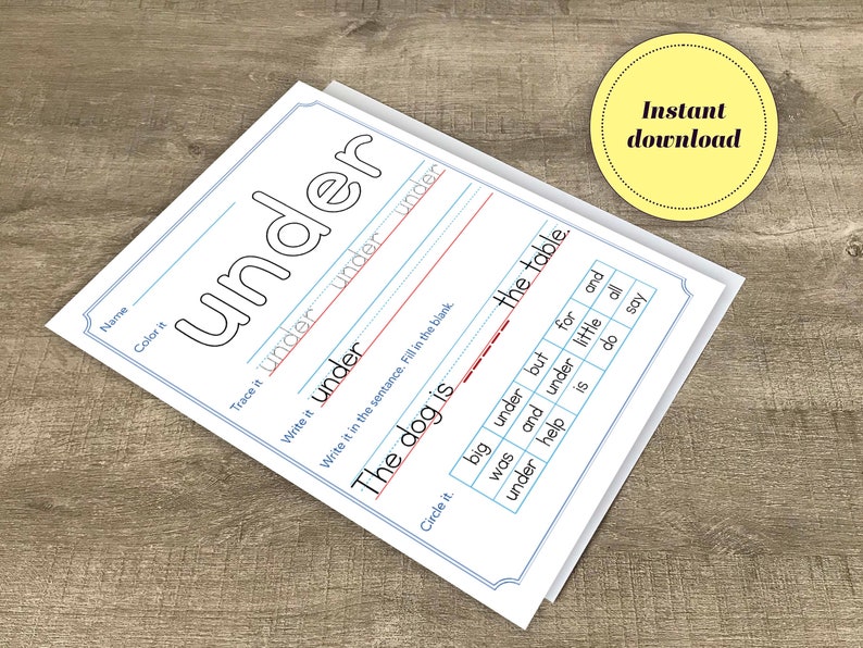 Sight Word Worksheets: Dolch List Reading & Writing Practice (PDF) - Etsy