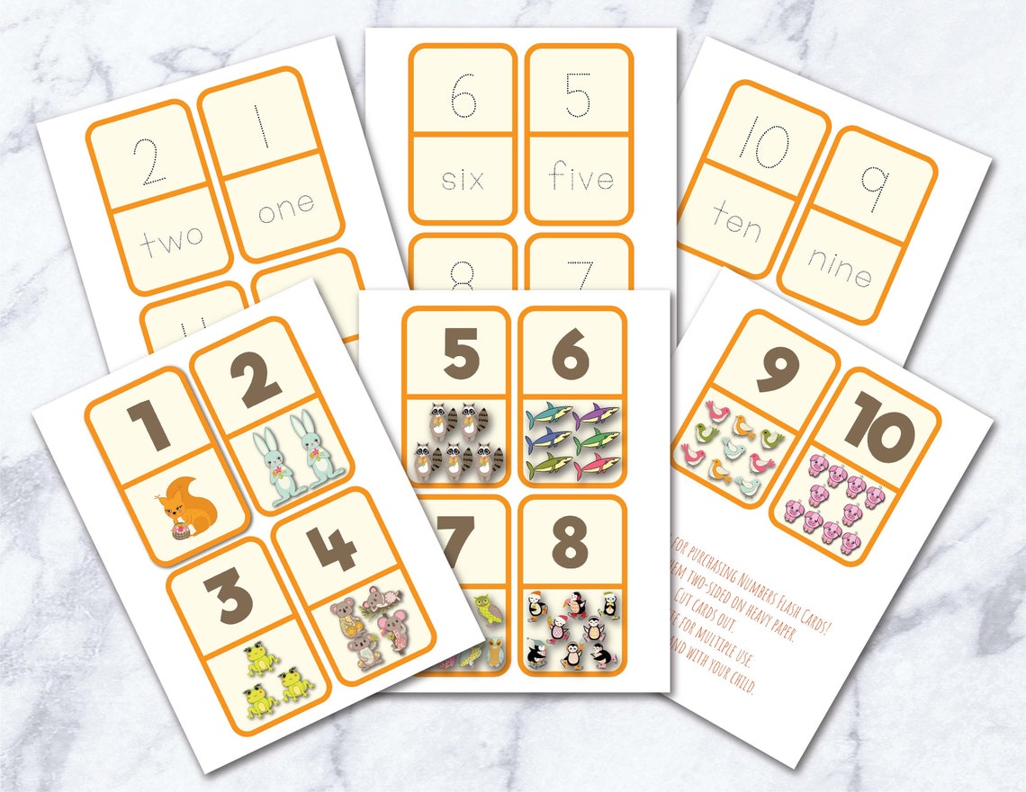 Number Flash Cards Toddler / Animals / Counting to 10 / Learn to Count ...