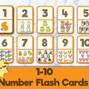 Number Flash Cards Toddler / Animals / Counting to 10 / Learn to Count ...
