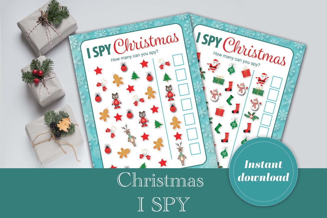 Christmas I Spy Printable Pages Kids Activities Children's Game Sheet ...