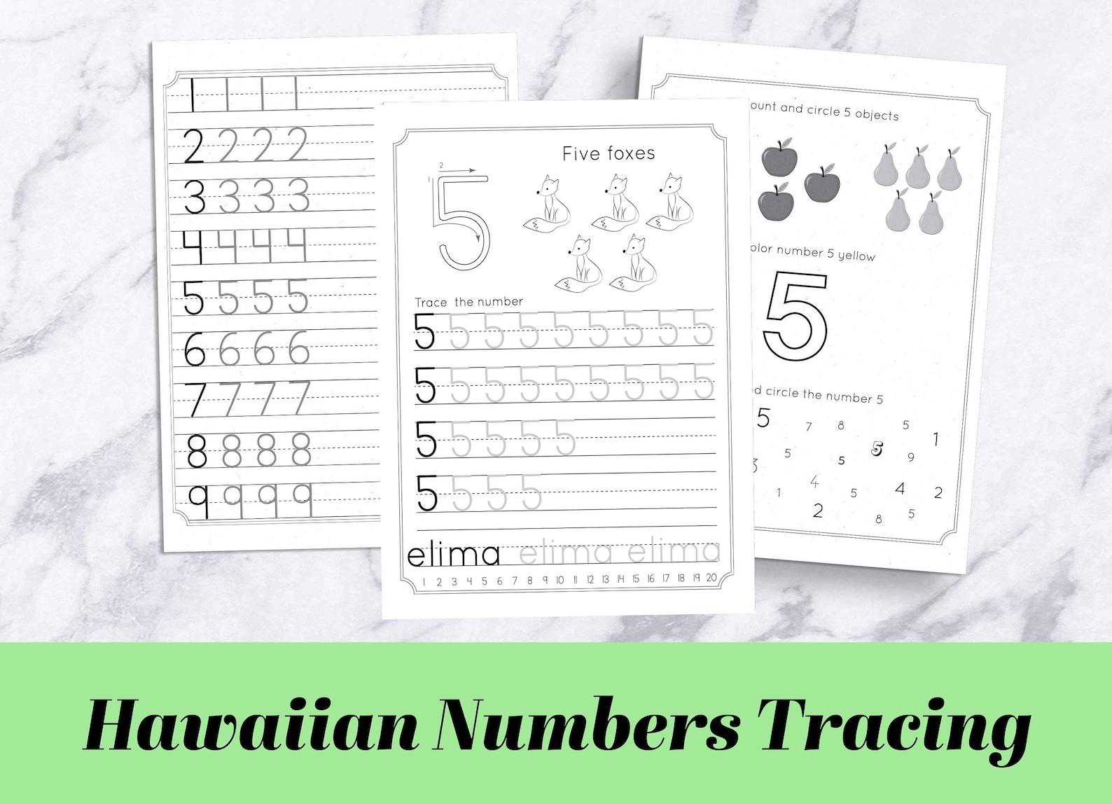 Hawaiian Numbers Tracing Worksheets Pdf / Preschool Worksheets ...