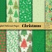 Christmas Digital Paper Green, Printable Paper Pack, Winter Digital ...
