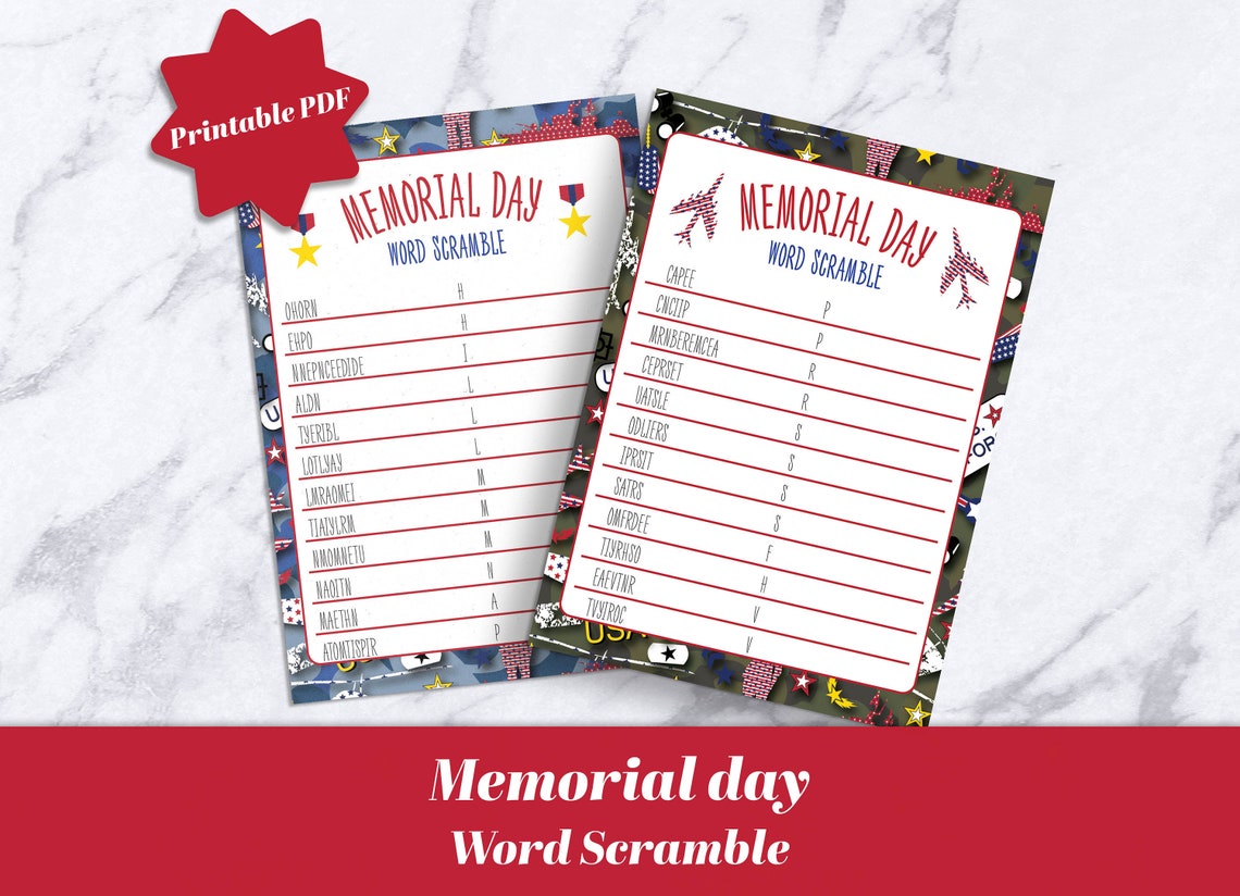 Memorial Day Activity Pack Kids Games Printable I Spy, Word Search ...