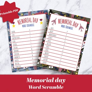 Memorial Day Activity Pack Kids Games Printable I Spy, Word Search ...