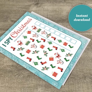 Christmas I Spy Printable Pages Kids Activities Children's Game Sheet ...