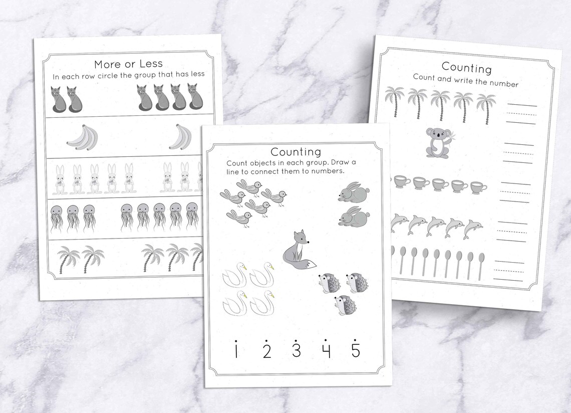 Math BUNDLE Printable Pre-k Kindergarten Worksheets Workbook Addition ...