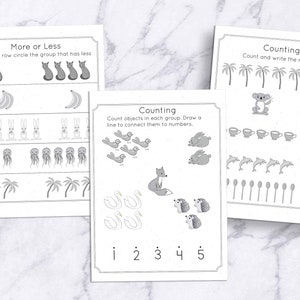 Math BUNDLE Printable Pre-k Kindergarten Worksheets Workbook Addition ...