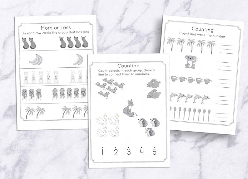 Math BUNDLE Printable Pre-k Kindergarten Worksheets Workbook Addition ...