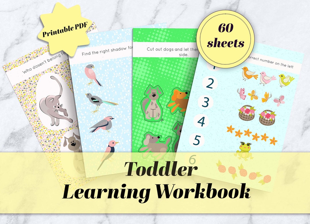 Toddler Learning Workbook Printable PDF / Preschool Worksheets Bundle ...
