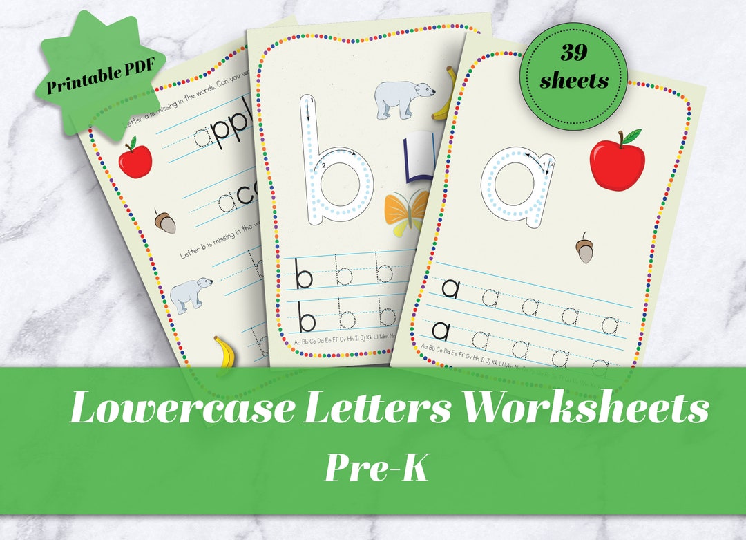 Lowercase Letters Printable Alphabet Tracing Handwriting Worksheets Pdf ...