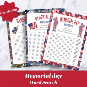 Memorial Day Activity Pack Kids Games Printable I Spy, Word Search ...