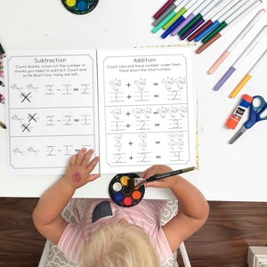 Math BUNDLE Printable Pre-k Kindergarten Worksheets Workbook Addition ...