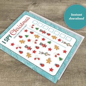 Christmas I Spy Printable Pages Kids Activities Children's Game Sheet ...