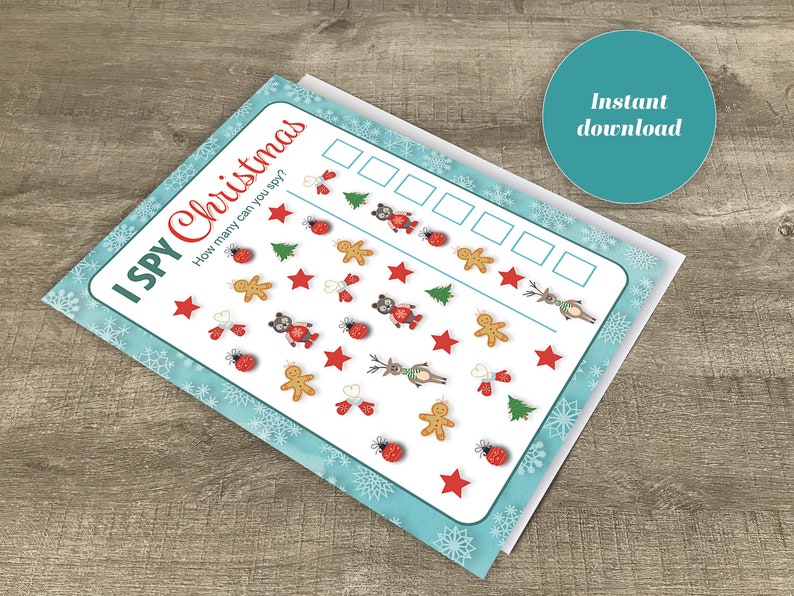 Christmas I Spy Printable Pages Kids Activities Children's | Etsy