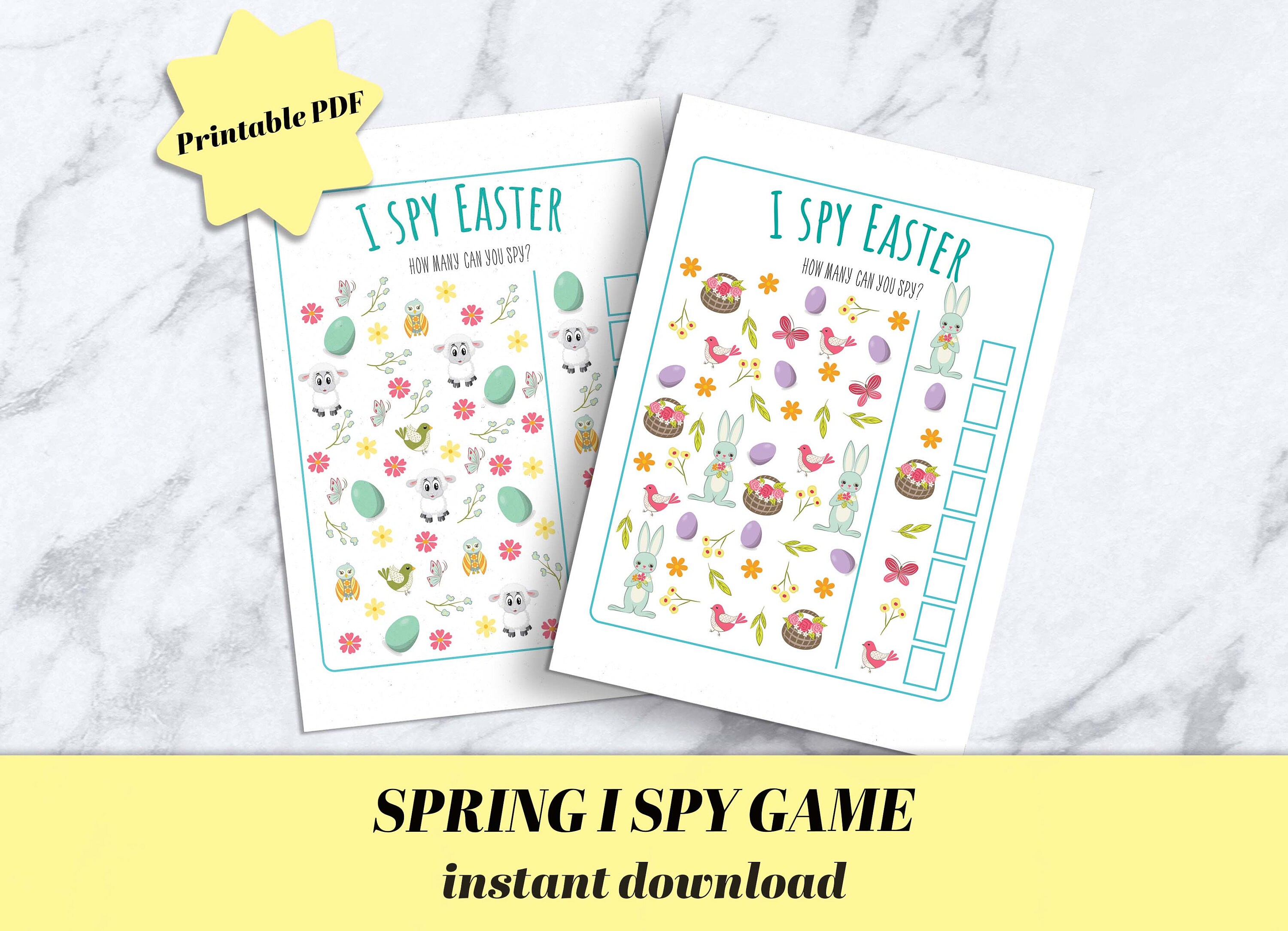 Spring I Spy Printable Pages Kids Activities Children's Game Sheet, Eye ...