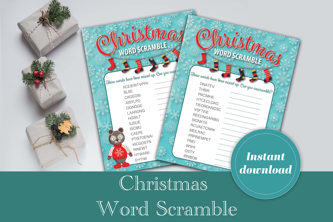 Christmas Word Scramble Game Match up / Holiday Word Games /printable ...