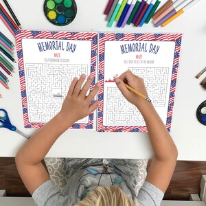 Memorial Day Maze Games for Kids: Patriotic Puzzle Printable (PDF) - Etsy