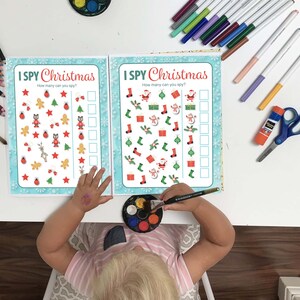 Christmas I Spy Printable Pages Kids Activities Children's Game Sheet ...