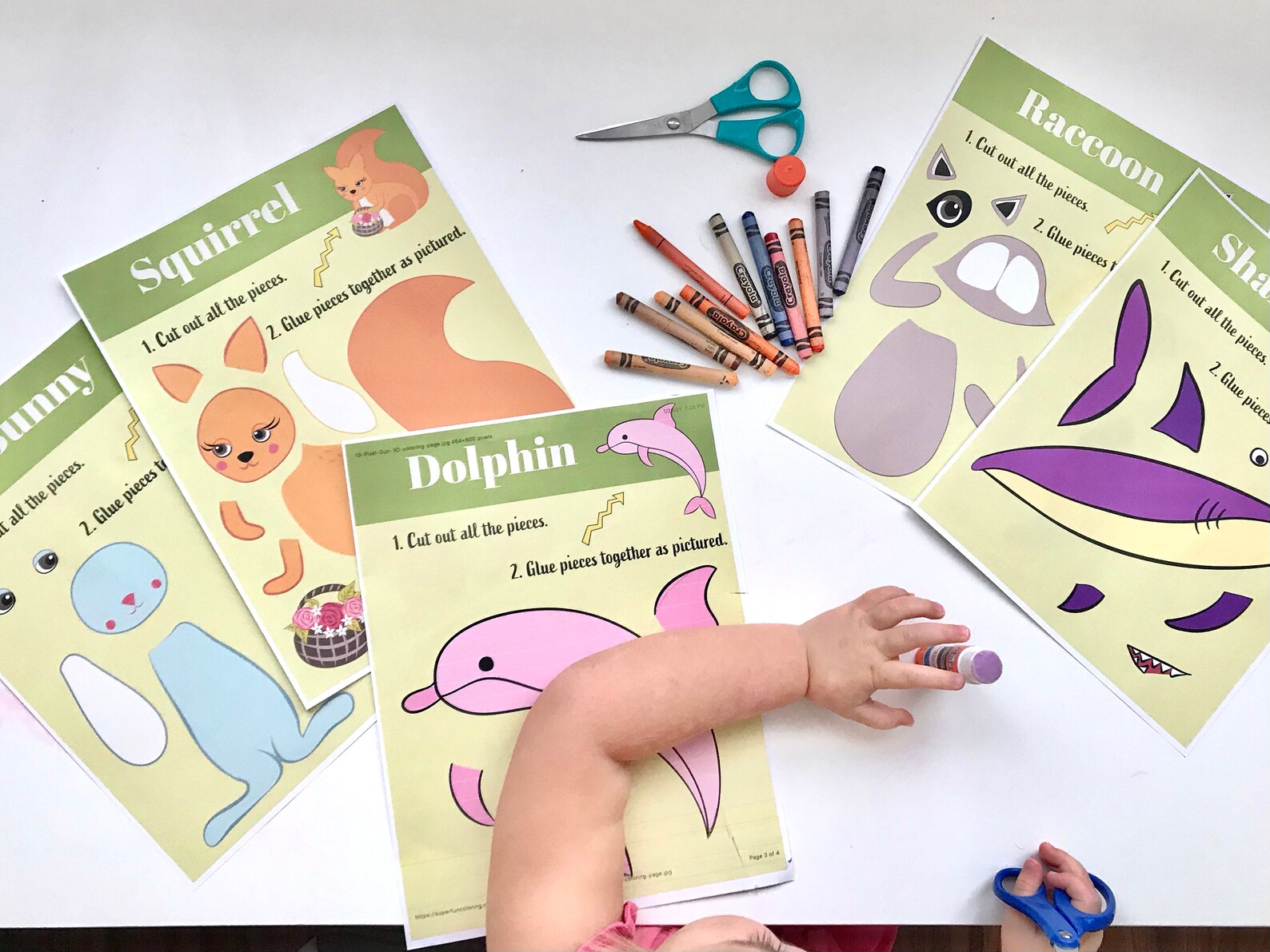 Cut and Glue Printable Toddler Activities Pdf / Animals Paper Craft ...