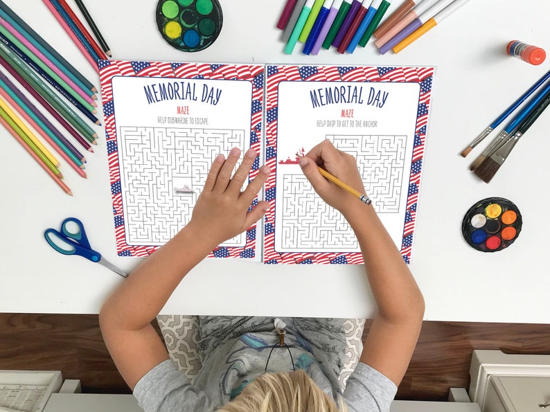 Memorial Day Activity Pack Kids Games Printable I Spy, Word Search ...