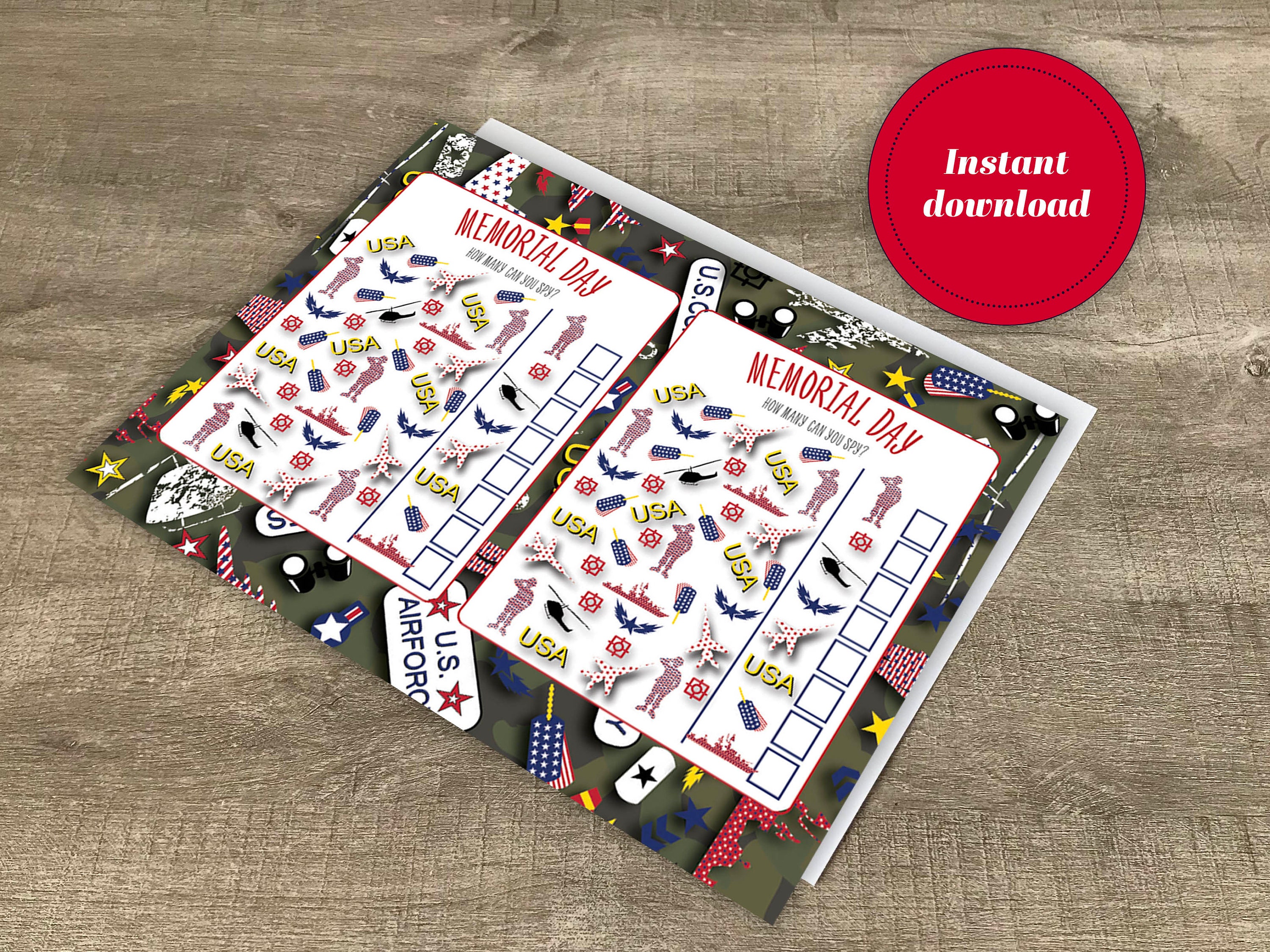 Memorial Day Patriotic I Spy Printable Pages Kids Activities Children's ...